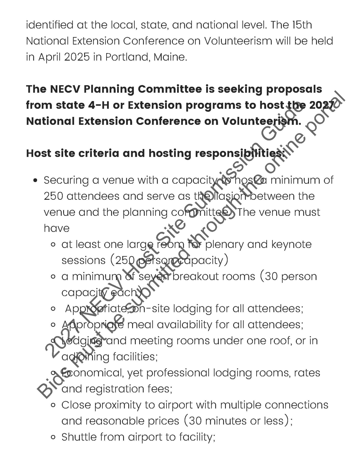 2027 NECV Host State Bid Information - Cooperative Extension ...